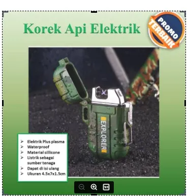 Korek Api Elektrik Pulse Plasma Cross Arc Lighter Waterproof, desain ...