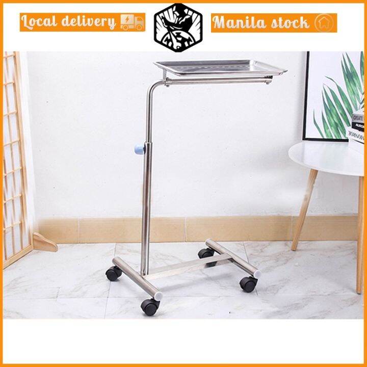 Mayo Instrument Table Stainless Steel Adjustble Height with 4 Wheels ...