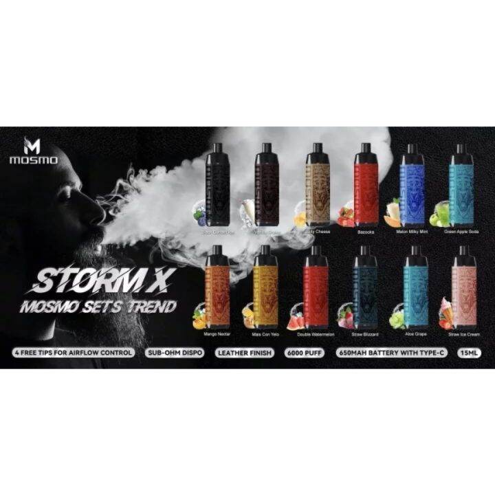 MOSMO STORM X / 3MG / 6000 PUFFS DISPOSABLE | Lazada PH