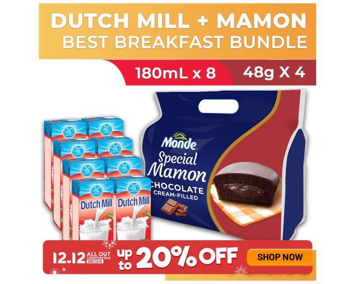 Monde Special Mamon Chocolate Filling 48g x 4 + Dutch Mill Yoghurt ...
