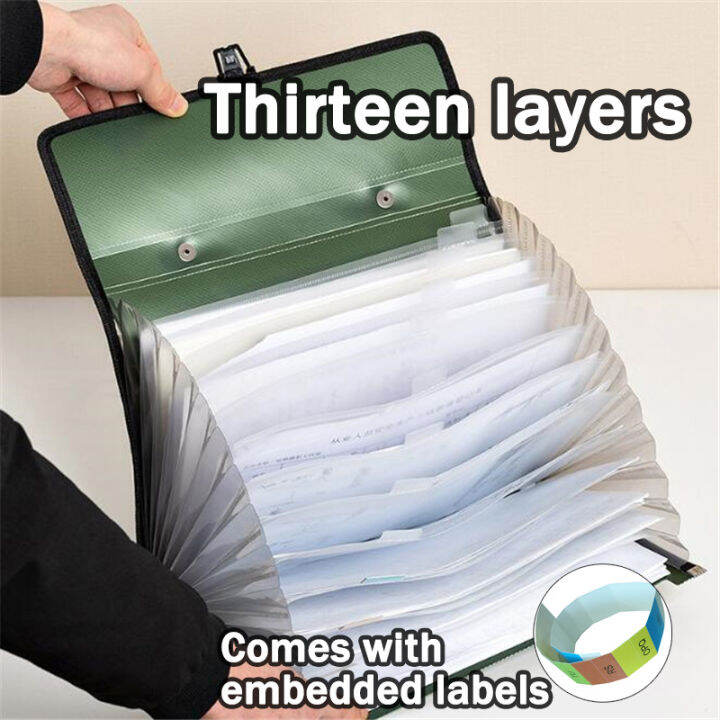 A4 Expanding File Folder Bag 13 Pockets Envelope Document Storage ...