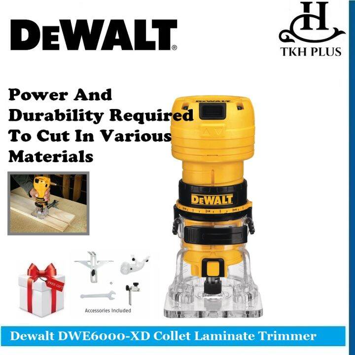 DeWALT DWE6000-XD 390W 6mm Collet Laminate Trimmer (DWE6000) | Lazada