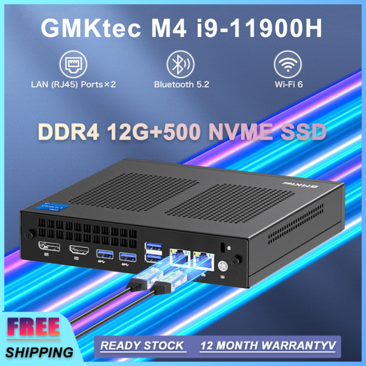 GMKtec M4 i9-11900H Mini PC Windows 11 PRO DDR4 3200MHz SSD Cooling FAN ...