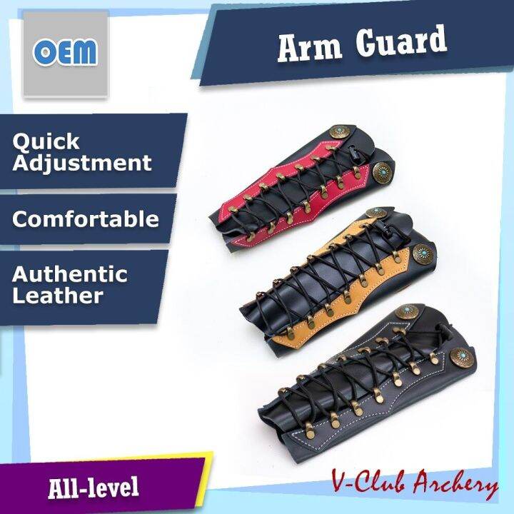 V Club Archery Traditional Cosplay Arm Guard - Real Leather - Left ...
