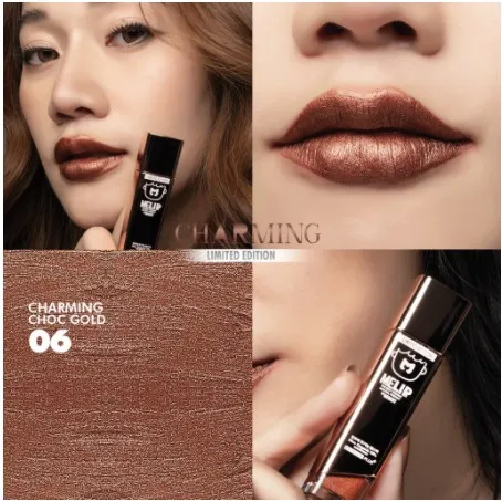 [06 CHOC GOLD] MELIPs (มีลิปส์) CHARMING Metallic ลิปเมทัลลิคบำรุงริมฝีปาก ออร์แกนิก | Lazada.co.th