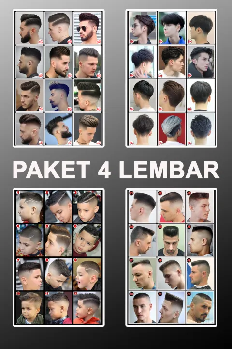 Poster Babershop Pangkas Rambut & Salon Model Terbaru Hiasan Dinding ...