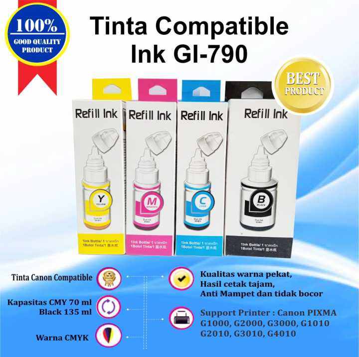 Tinta Canon GI 790 GI790 Refill Printer G1010 G2010 G3010 G4010 G2000 ...