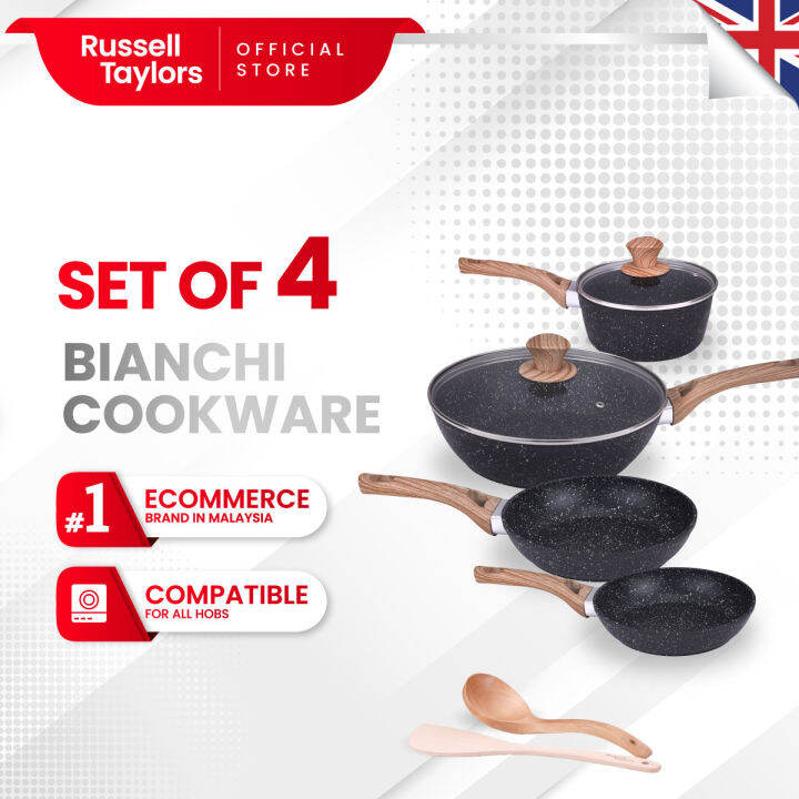 Russell Taylors Bianchi Cookware 4 Piece Pots & Pans Set CWS-6 | Lazada
