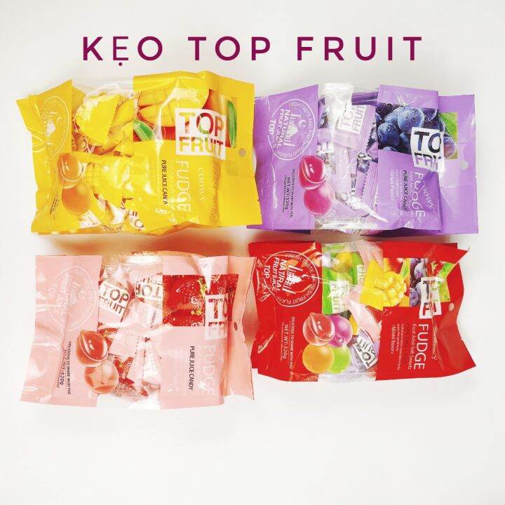 Kẹo dẻo trái cây TOP FRUIT COOWY Mix các vị Dâu - Xoài - Nho 320g ...