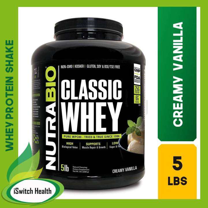 NutraBio Classic Whey - 5lbs Vanilla Whey Protein Shake Powder | Lazada PH