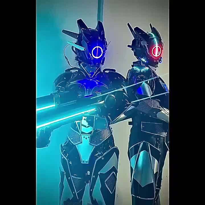 2023Hot Cool Bar Future Warrior ไฟ Led Mech Performance Props Lighted Mechanical Armor ...