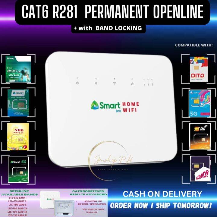 SMART BRO HOME PREPAID WIFI LTE ADVANCED (R281 PERMANENT OPENLINE) | Lazada PH