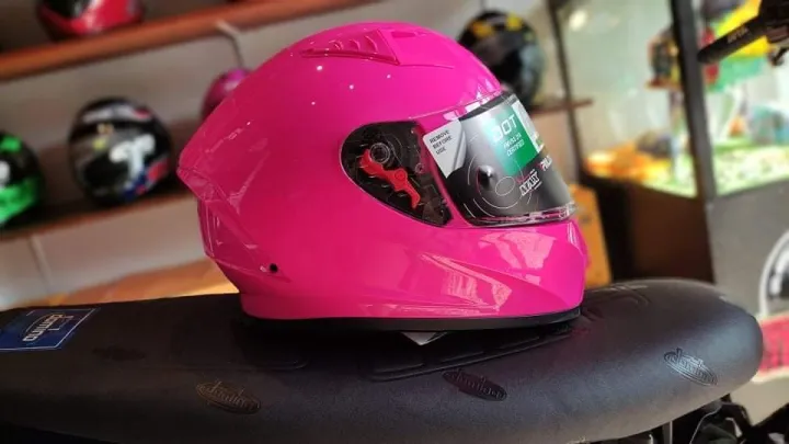 GILLE Helmet Full Face Glossy Pink Model 135 XL | Lazada PH