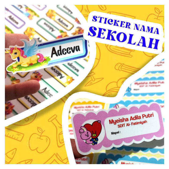 Sticker Nama Buku | Sticker Nama Botol | Stickre Nama Sekolah | Lazada ...