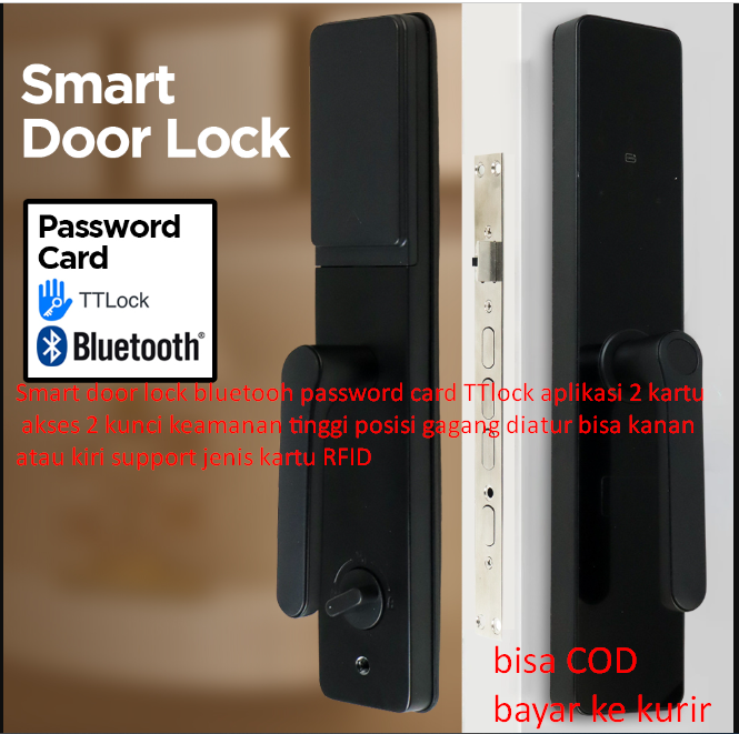 Smart door lock bluetooh password card TTlock aplikasi 2 kartu akses 2 ...