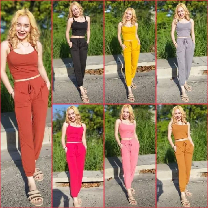 Terno jogger and crop top, fit up to semi large frame, cotton Spandex ...