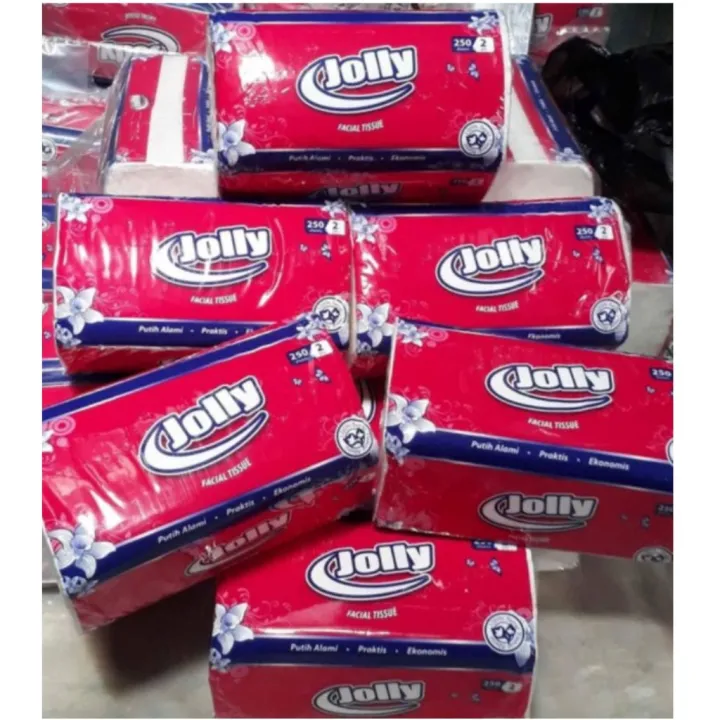 Jolly Tissue 250 sheet 2 ply Facial Tisu Wajah Murah Soft Pack | Lazada ...
