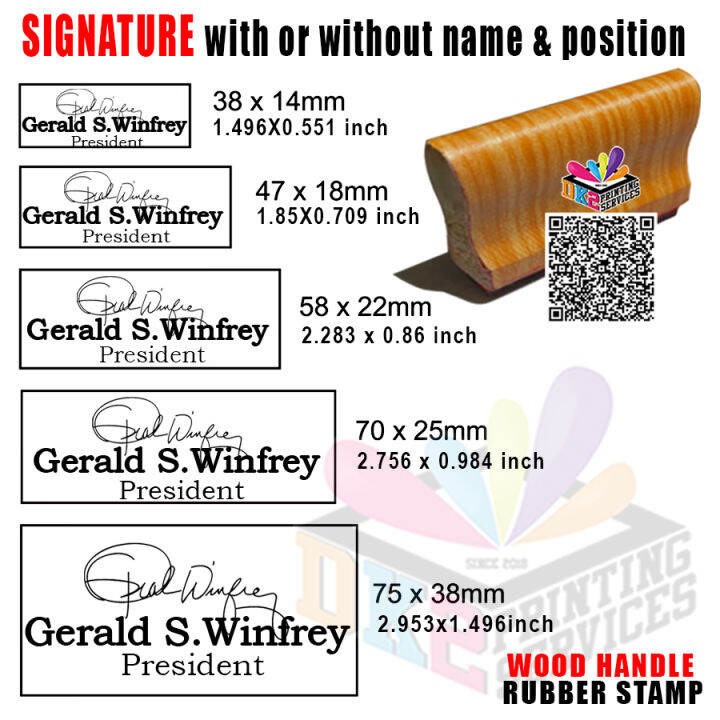 SIGNATURE RUBBER STAMP with or without name & position | Lazada PH