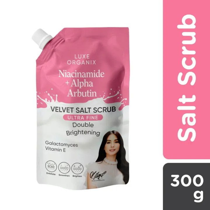 VELVET SCRUB ULTRA FINE Luxe Organix Niacinamide + Alpha Arbutin Double ...