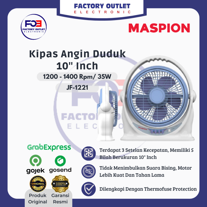 MASPION JF - 1221 Box Fan Kipas Angin 10" Inch | Lazada Indonesia