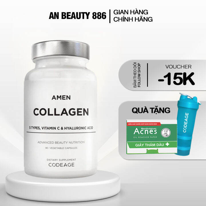 Viên uống trẻ hóa da, tăng cường độ ẩm cho da căng bóng Codeage Amen Collagen 90 viên | Lazada.vn