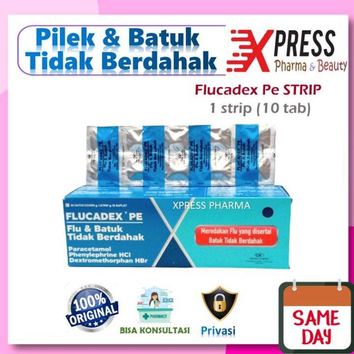 ⚡XPRESS⚡ Flucadex STRIP BIRU 10 Tablet Obat Batuk Kering Pilek Flu ...