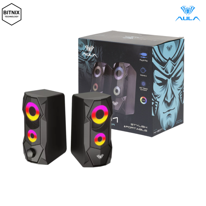 AULA N-301 Wired Speaker - Black | Lazada