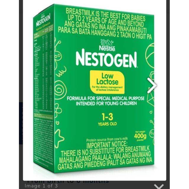 NESTOGEN LOW LACTOSE NEW PACKAGING 0-12/1-3 years old 340G FORMULA FOR ...