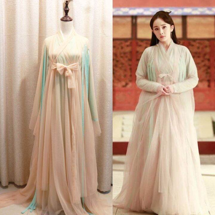 Spend bone white light in ancient costume Ru skirt li-ying zhao night ...