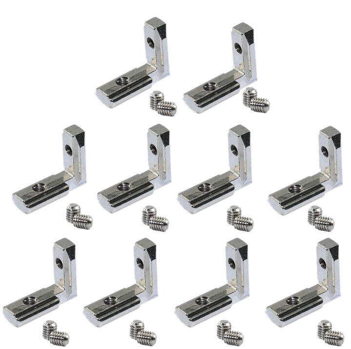 20Pcs T Slot L-Shape Interior Inside Corner Connector Joint Bracket for ...