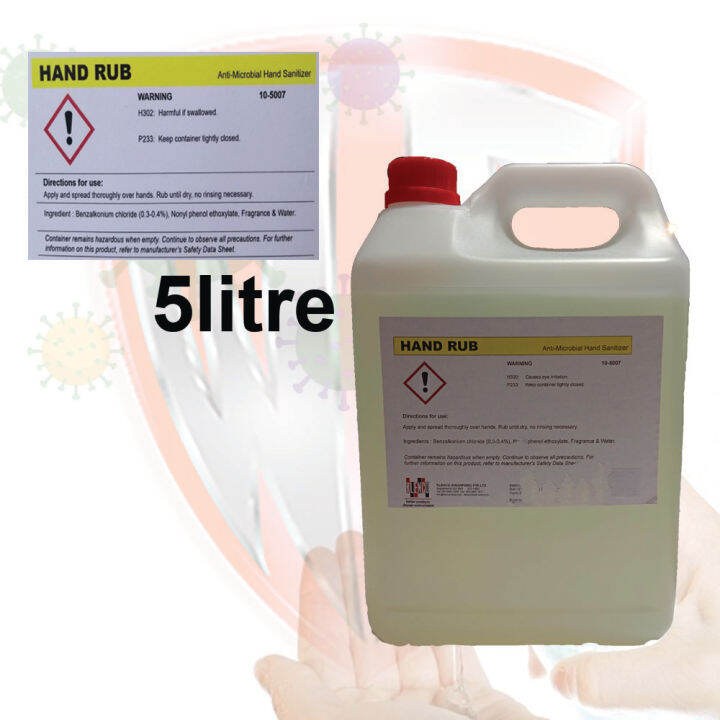 HAND DISINFECTION- 100% ORIGINAL 5L Hand Rub (Alcohol Free & Liquid ...