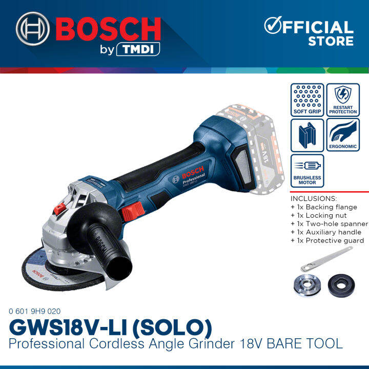BOSCH Professional Cordless Angle Grinder 18V BARE TOOL (UNIT ONLY) GWS ...