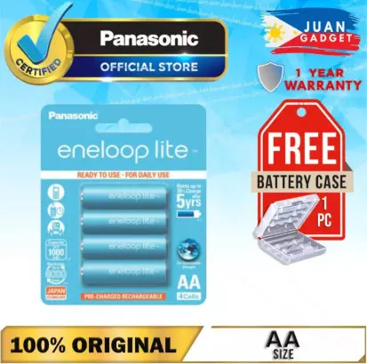 (Light Blue)3pcs Panasonic Eneloop Lite BK-3LCCE-4BT AA Rechargeable ...