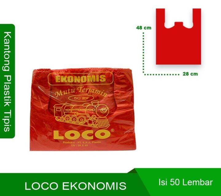 KANTONG PLASTIK LOCO EKONOMIS MERAH HD 28 KUALITAS TERJAMIN | Lazada ...