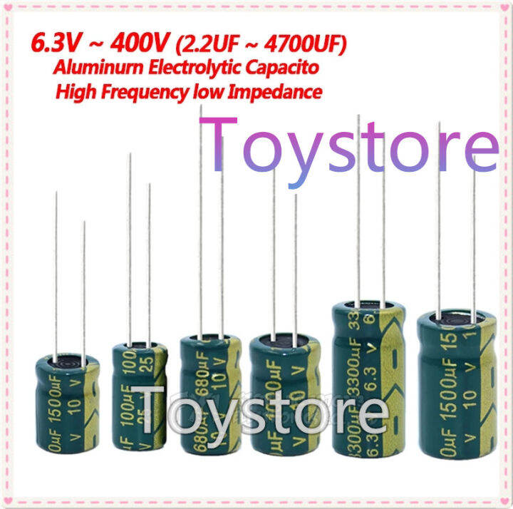 10V 16V 25V 35V 50V 400V High Frequency Low ESR Aluminum Capacitor 100UF 220UF 330UF 470UF 680UF ...