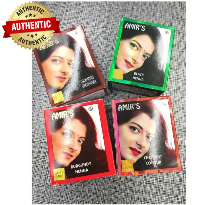 Amirs Hair Color BLACK HENNA, CHESTNUT, BROWN, BURGUNDY, 10g x 6 ...