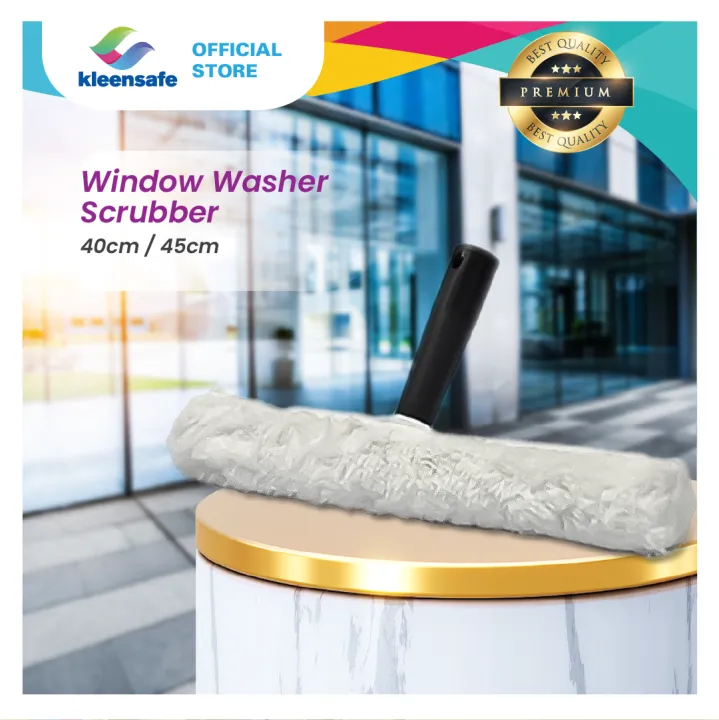 Kleensafe Window Washer Scrubber with Handle Smudge Free Streak Windows ...
