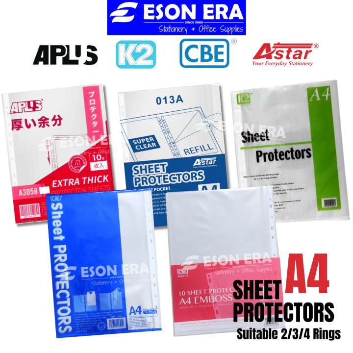 CBE / K2 / Astar / Aplus A4 Sheet Protector 10 Sheets A3058 / 013A ...