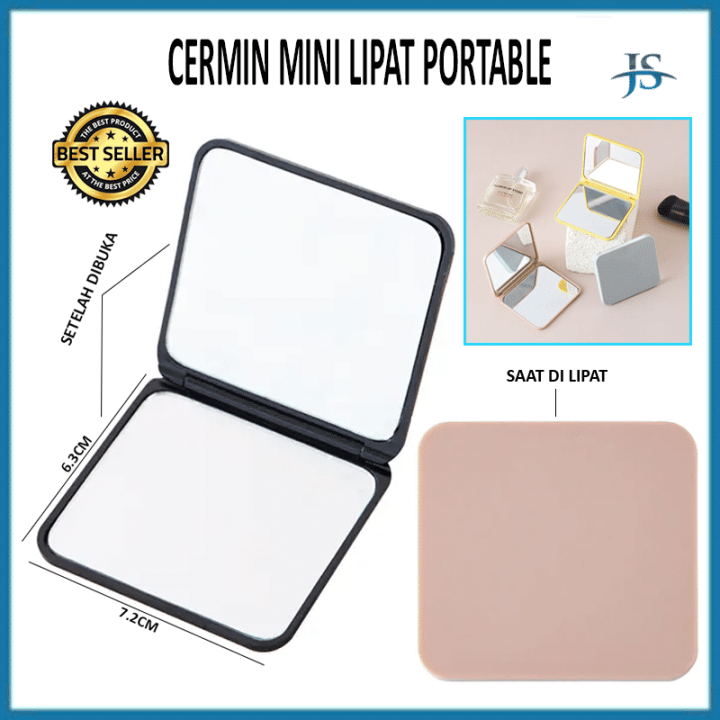 JS- CERMIN MINI LIPAT PORTABLE TRAVELING / KACA CERMIN LIPAT MAKE UP ...