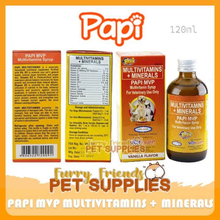PAPI MVP Multivitamins Syrup (for pet dogs and cats) 120ml | Lazada PH