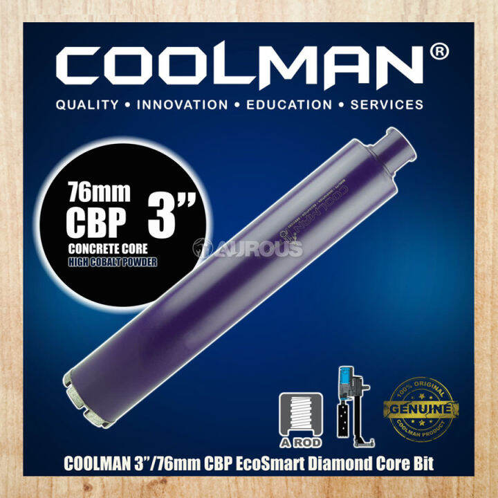 COOLMAN®️ 3" DIAMOND CORE BIT CBP ECOSMART A-ROP THREAD 76MM x 450MM ...