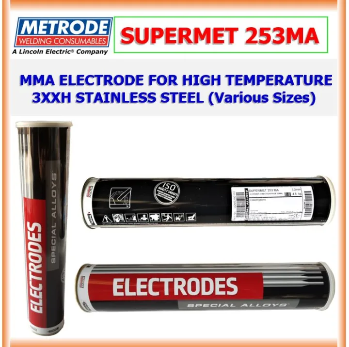 LINCOLN / METRODE SUPERMET 253MA ( 253 MA ), RUTILE MMA WELDING ...