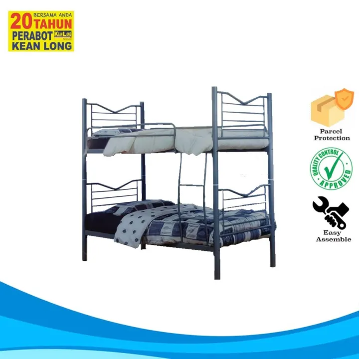 3V Double Decker Powder Coated Metal Bed Frame/Katil/Katil Dua Tingkat ...