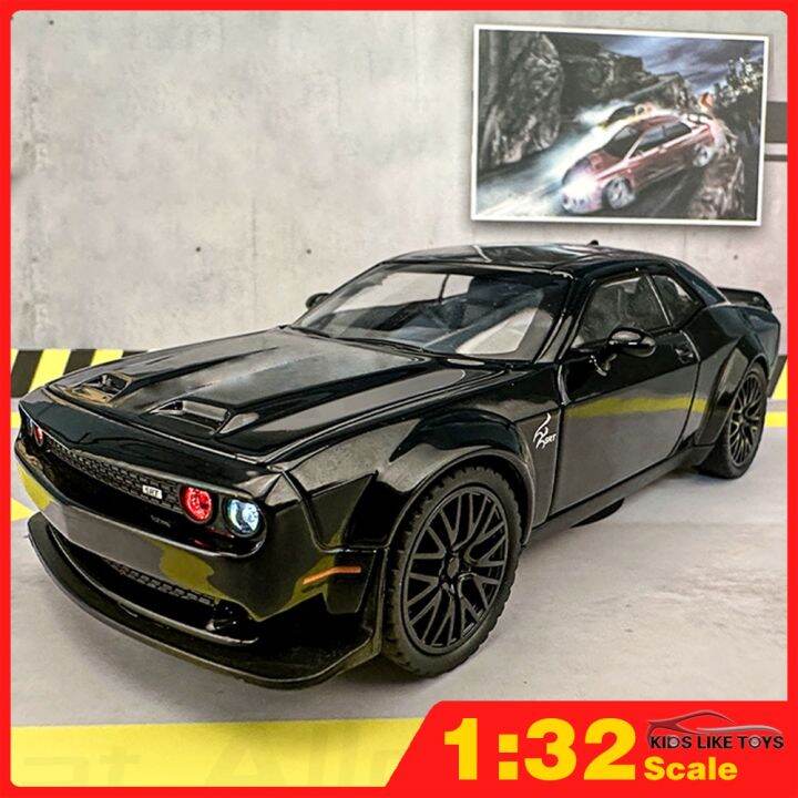 KLT Scale 1/32 Dodge Challenger Hellcat SRT Muscular Hellcat Cars Metal ...