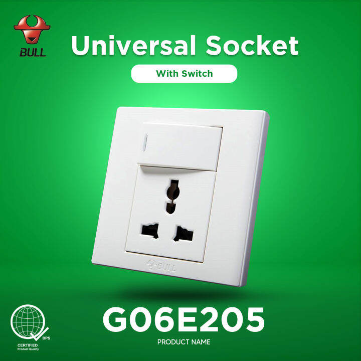 BULL Wall Switch & Socket Combined Socket G06E205 | Lazada PH