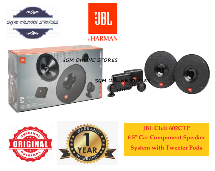 JBL Club 602CTP - 6.5inch 2Way Car Component Speaker System with Tweeter Pods / Perodua / Proton ...