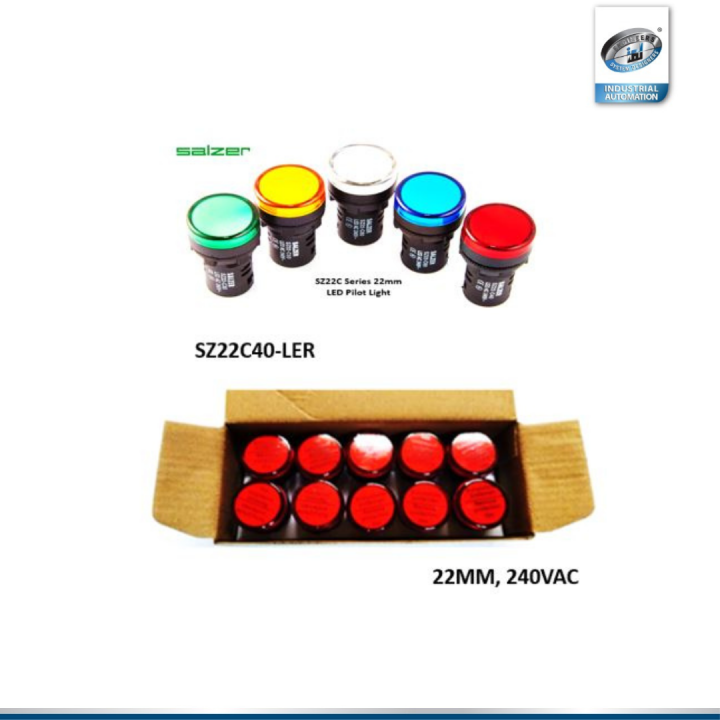 SALZER SZ22C Series 22mm 240VAC & 24VDC LED Pilot Light ( Color-Red ...