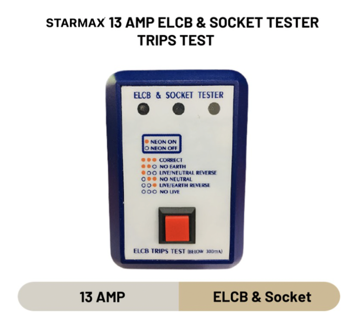 XH Mall ELCB & Socket Tester 13A (STARMAX) Safety Purpose Penguji ...