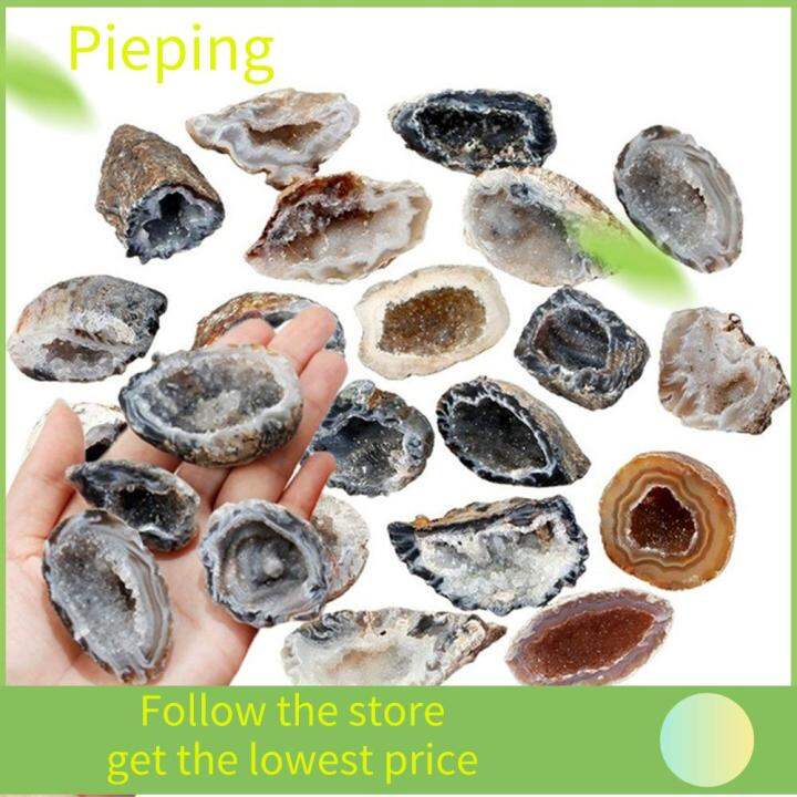 PIEPING หินแร่แร่บำบัด1ชิ้น DIY คลัสเตอร์คริสตัลตัวอย่างดรูซี่ควอทซ์ฝาน ...