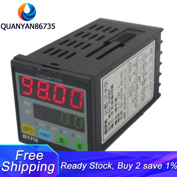 MYPIN 4 Digital Counter Length Counter Length Meter Multi-Functional Intelligent 90-260V AC/DC ...